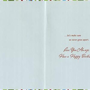 Designer Greetings Gold Foil Leaves and Stars on Stripes Brother Birthday Card from Sister