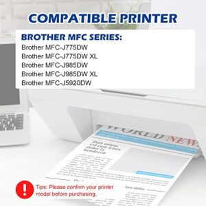 DOUBLE D Compatible LC20E Ink Cartridges Replacement for Brother LC20E LC-20E XXL for Brother MFC-J985DW J775DW J5920DW J985DWXL Printer (1BK+1C+1M+1Y) 4 Pack