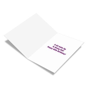 NobleWorks - 60th Milestone Birthday Card with Envelope - Fun Notecard for 60 Year Old, Stationery Congrats - Age Equation 60 C7194MBG