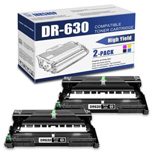 dr630 compatible dr630 black drum unit replacement for brother dr630 hl-l2300d hl-l2305w mfc-l2680w mfc-l2685dw dcp-l2520dw dcp-l2540dw toner.(2 pack)