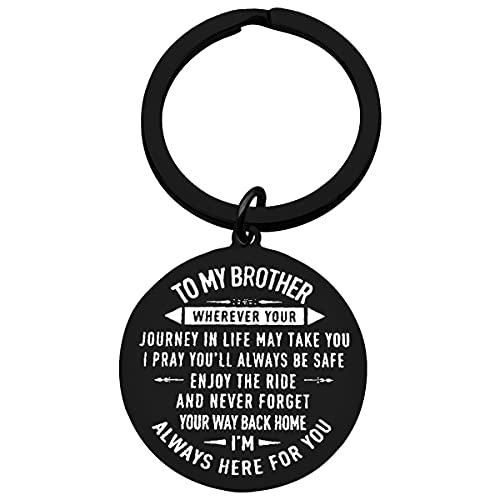 Brother Keychain Gifts Christmas Birthday Gifts for Brother Graduation Gifts Inspirational Gifts for Brother Fathers Day Thanksgiving Day Gift Brother Gifts from Sister Brother