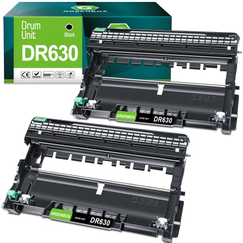 GREENBOX (No Toner) DR630 Compatible Drum Unit Replacement for Brother DR630 DR 630 for DCP-L2520DW DCP-L2540DW HL-L2320D HL-L2300D HL-L2305W HL-L2380DW HL-L2340DW HL-L2360DW (12,000 Pages, 2 Black)