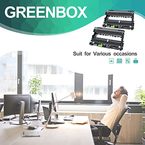 GREENBOX (No Toner) DR630 Compatible Drum Unit Replacement for Brother DR630 DR 630 for DCP-L2520DW DCP-L2540DW HL-L2320D HL-L2300D HL-L2305W HL-L2380DW HL-L2340DW HL-L2360DW (12,000 Pages, 2 Black)