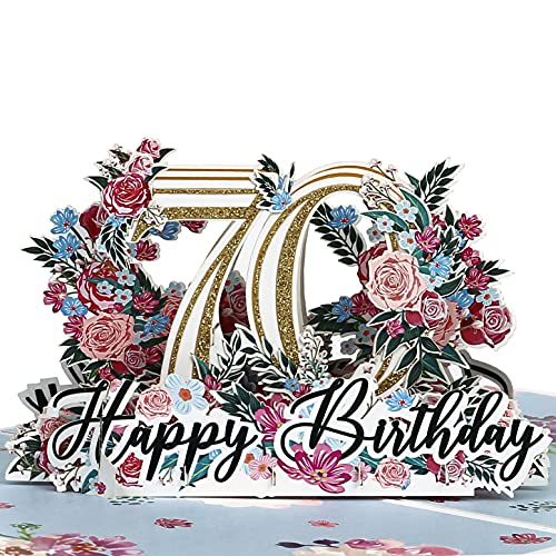 TRUANCE Pop Up Card, 70 Th Birthday Card, Happy Birthday Gift For Men, Women, Brother, Sister, Mom, Dad And Friend