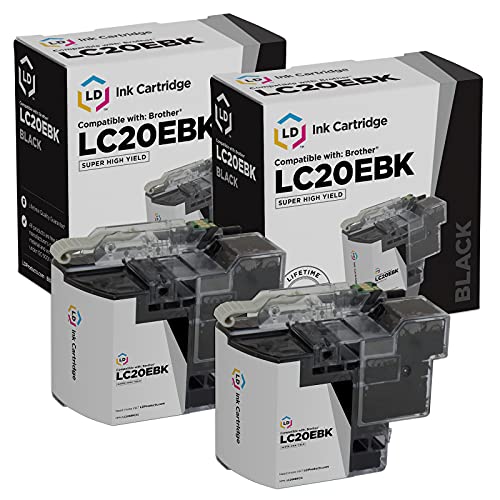 LD Products Compatible Ink Cartridge Replacement for Brother LC20EBK Super High Yield (Black, 2-Pack)