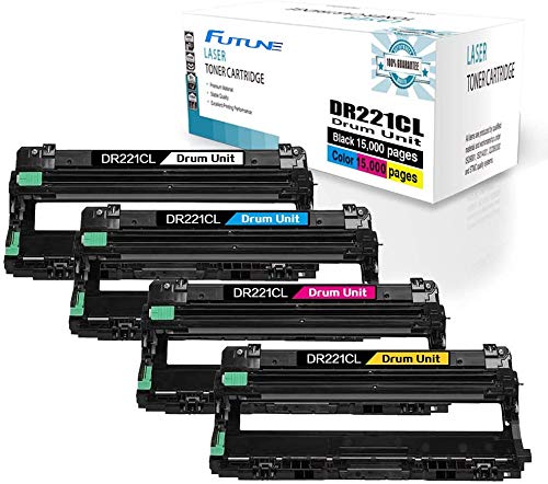 FUTUNE Compatible 4Pk DR221 Drum Sets Replacement for Brother DR221 DR-221CL DR221CL Drum Unit Fits for Brother HL-3140CW HL-3170CDW MFC-9130CW MFC-9330CDW MFC-9340CDW Printers (BCMY,4-Pack)