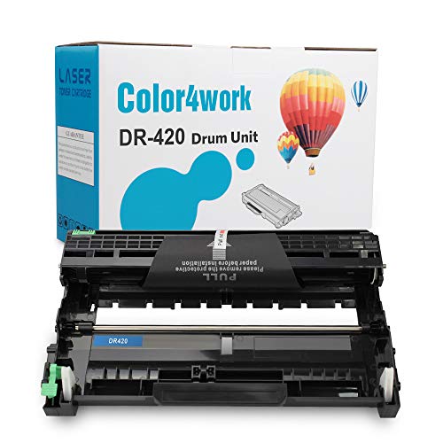 Color4work Compatible Drum Unit Brother DR420 DR-420 Drum Unit use for Brother HL-2270DW 2280DW HL 2240 MFC-7860DW 7060D IntelliFax 2840 MFC-7460DN MFC 7365DN MFC7360N (Negro,12000 Yield) 1Pack