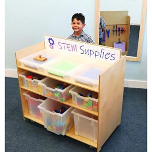 whitney brothers wb0152: preschool stem cart, 40″ w x 21.5″ d x 38.5″ h, natural uv