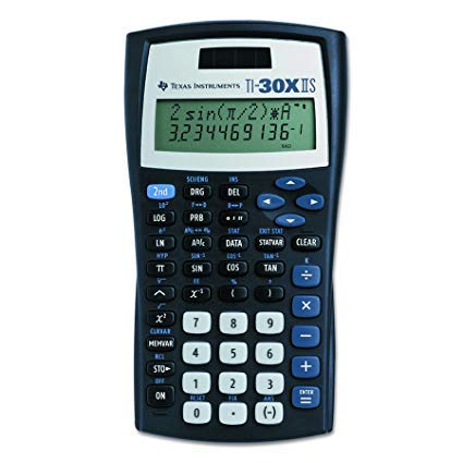 Texas Instruments TI-30X IIS 2-Line Scientific Calculator, Black with Blue Accents (5, Black)