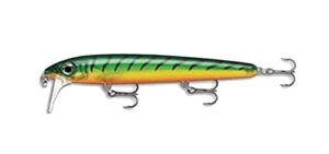 rapala balsa xtreme waking minnow, freshwater, size 13, 5 1/4″ length, topwater depth, fire tiger, per 1