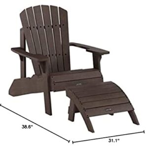 Lifetime 60294 Adirondack Chair and Ottoman Set, Rustic Brown