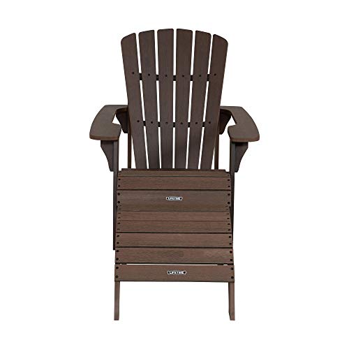 Lifetime 60294 Adirondack Chair and Ottoman Set, Rustic Brown