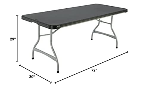 Lifetime Products 280350 Commercial Stacking Folding Table, 6', Black