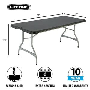 Lifetime Products 280350 Commercial Stacking Folding Table, 6', Black