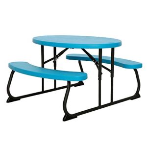 lifetime 60229 kids oval picnic table, glacier blue