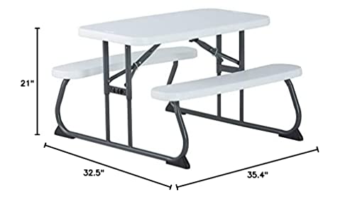 Lifetime Kid's Picnic Table, White and Black