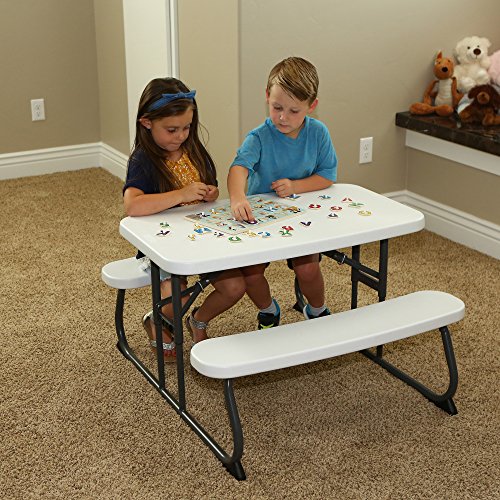 Lifetime Kid's Picnic Table, White and Black