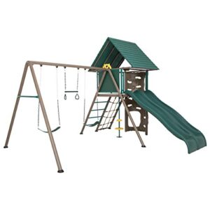 lifetime 90797 big stuff adventure swing set, brown/green