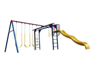 lifetime monkey bar adventure swing set, primary colors