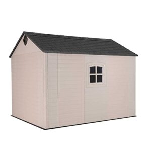 Lifetime 60371 Outdoor Storage Shed with Window, Skylights, and Shelving, 8 by 10 Feet