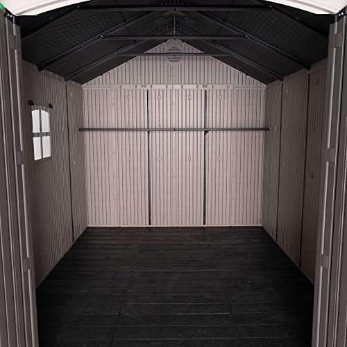 Lifetime 60371 Outdoor Storage Shed with Window, Skylights, and Shelving, 8 by 10 Feet