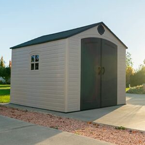 Lifetime 60371 Outdoor Storage Shed with Window, Skylights, and Shelving, 8 by 10 Feet