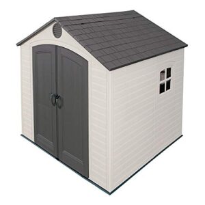 lifetime 6411 outdoor storage shed with window, 8 by 7.5 feet,putty/brown