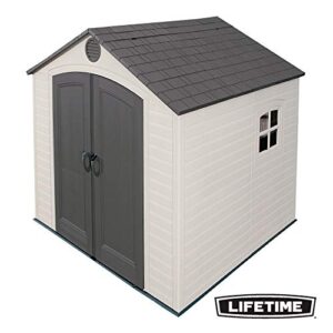 Lifetime 6411 Outdoor Storage Shed with Window, 8 by 7.5 Feet,Putty/Brown