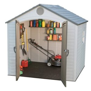 lifetime 6406 8 x 5 ft outdoor storage shed with window-desert, mixed colors