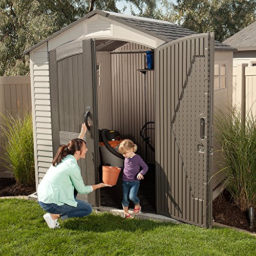 Lifetime 60042 7' X 7' Outdoor Storage Shed, Desert Sand