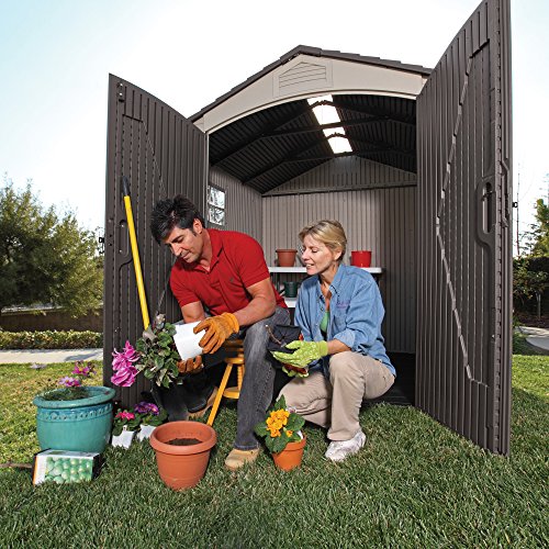 Lifetime 60042 7' X 7' Outdoor Storage Shed, Desert Sand