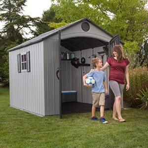 Lifetime 60202 8 x 10 Ft. Outdoor Storage Shed, Gray