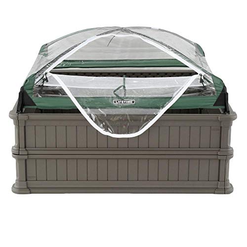 Lifetime 60053 Raised Garden Bed Kit, 2 Beds and 1 Early Start Vinyl Enclosure