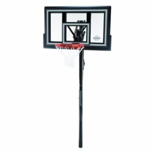 lifetime 1084 height adjustable in ground basketball system, 50 inch shatterproof backboard