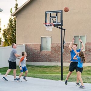 Lifetime 1084 Height Adjustable In Ground Basketball System, 50 Inch Shatterproof Backboard