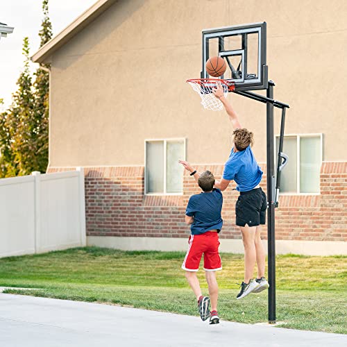 Lifetime 1084 Height Adjustable In Ground Basketball System, 50 Inch Shatterproof Backboard