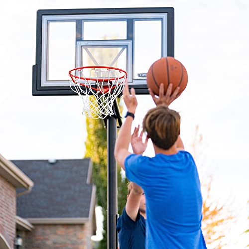 Lifetime 1084 Height Adjustable In Ground Basketball System, 50 Inch Shatterproof Backboard