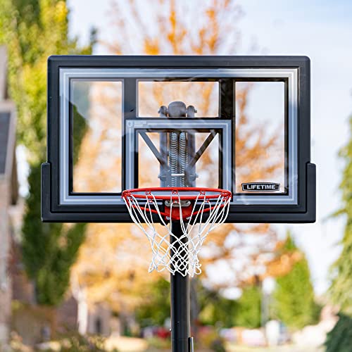 Lifetime 1084 Height Adjustable In Ground Basketball System, 50 Inch Shatterproof Backboard