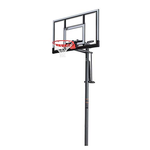 Lifetime 90962 Power Lift Adjustable In-Ground Basketball Hoop with Basketball, 54-Inch, Polycarbonate