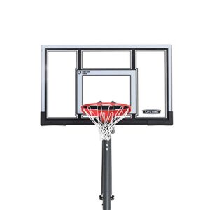 Lifetime 90962 Power Lift Adjustable In-Ground Basketball Hoop with Basketball, 54-Inch, Polycarbonate