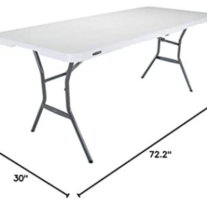 Lifetime 25011 Fold In Half Light Commercial Table, 6 Feet, White Granite