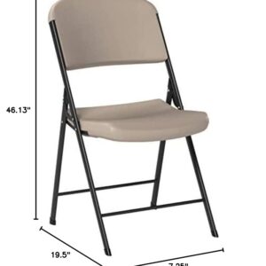 LIFETIME Commercial Grade Folding Chairs, 4 Pack, Putty