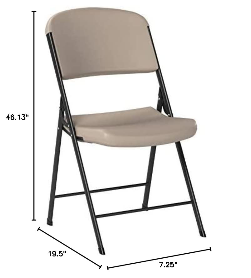 LIFETIME Commercial Grade Folding Chairs, 4 Pack, Putty