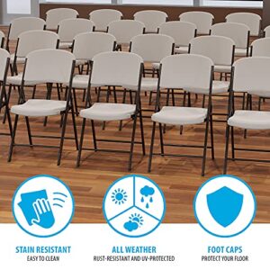 LIFETIME Commercial Grade Folding Chairs, 4 Pack, Putty