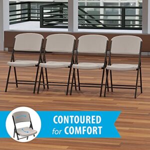 LIFETIME Commercial Grade Folding Chairs, 4 Pack, Putty