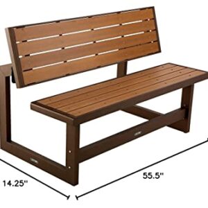 Lifetime 60139 Outdoor Convertible Bench, 55 Inch, Mocha Brown