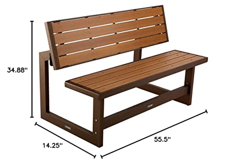 Lifetime 60139 Outdoor Convertible Bench, 55 Inch, Mocha Brown