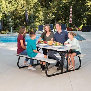 Lifetime 260265 6-Foot Classic Folding Picnic Table, Gray