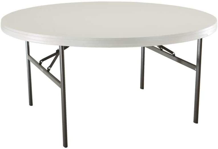 Lifetime 22971 60-Inch Round Table with 60-Inch Round Molded Top, Almond Finish