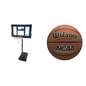 lifetime 1529 courtside height adjustable portable basketball system, 50 inch, black/red/blue, standard & wilson sporting goods wilson ncaa final four edition basketball, official – 29.5″